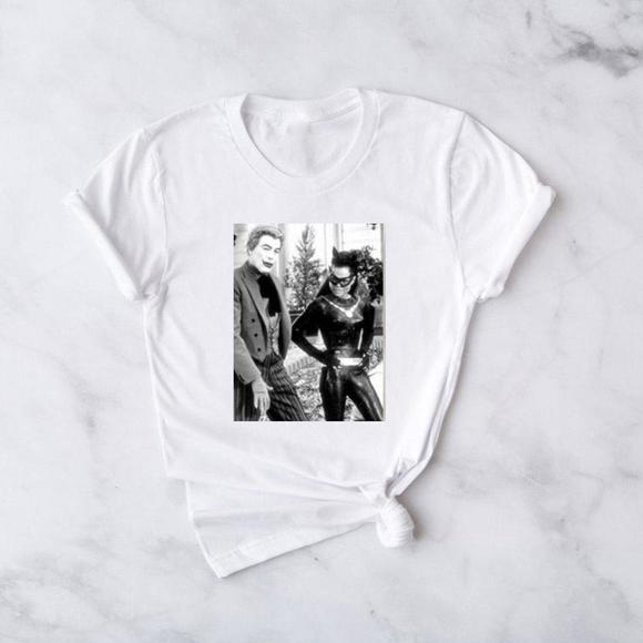 Brooke B | Shirts | Catwoman Eartha Kitt Joker Retro Comic Villains Graphic Tshirt | Poshmark